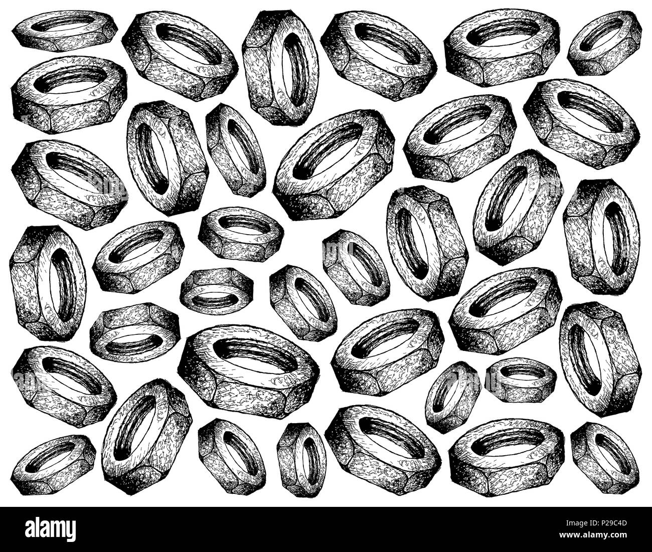 Manufacturing and Industry, Illustration Hand Drawn Sketch Wallpaper ...