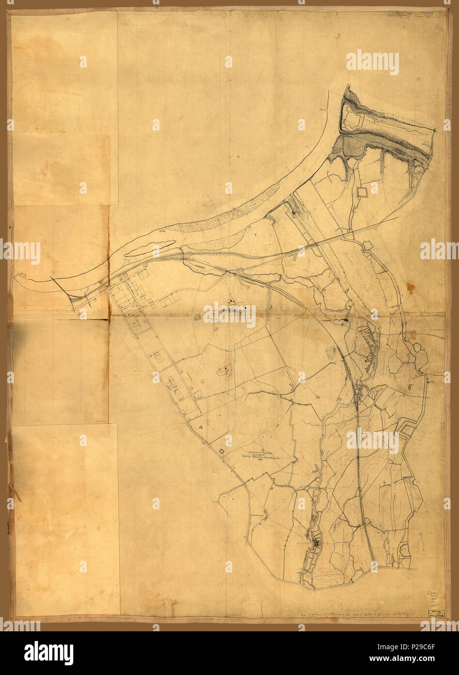 (Map of defenses of Petersburg, Virginia, showing the position of ...