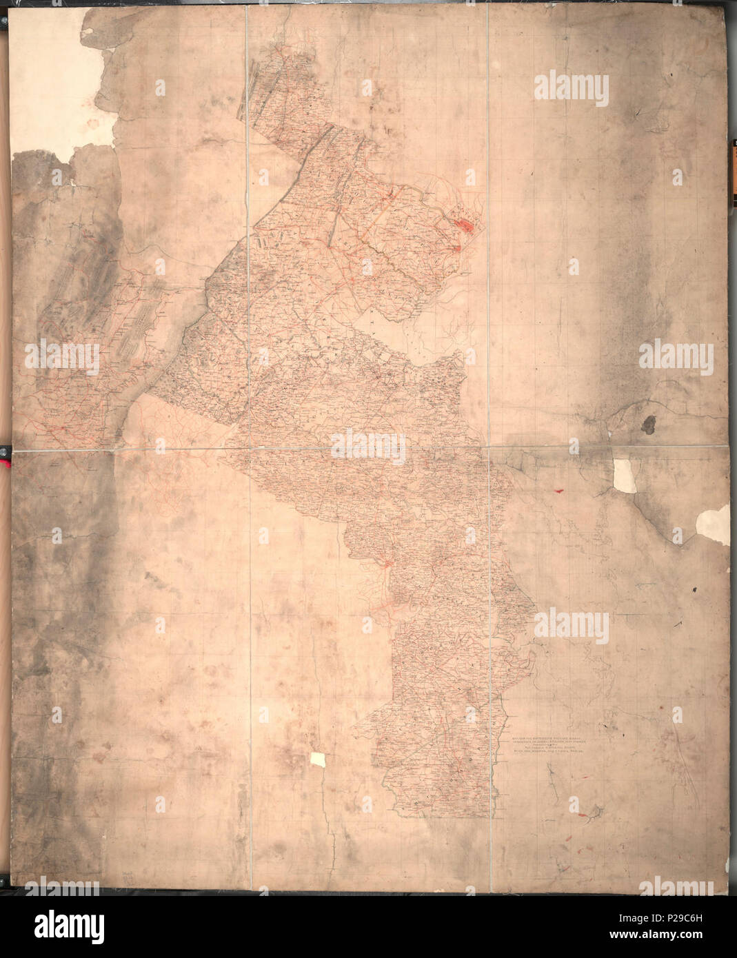 (Map of eastern and central Virginia). LOC gvhs01.vhs00379 Stock Photo ...