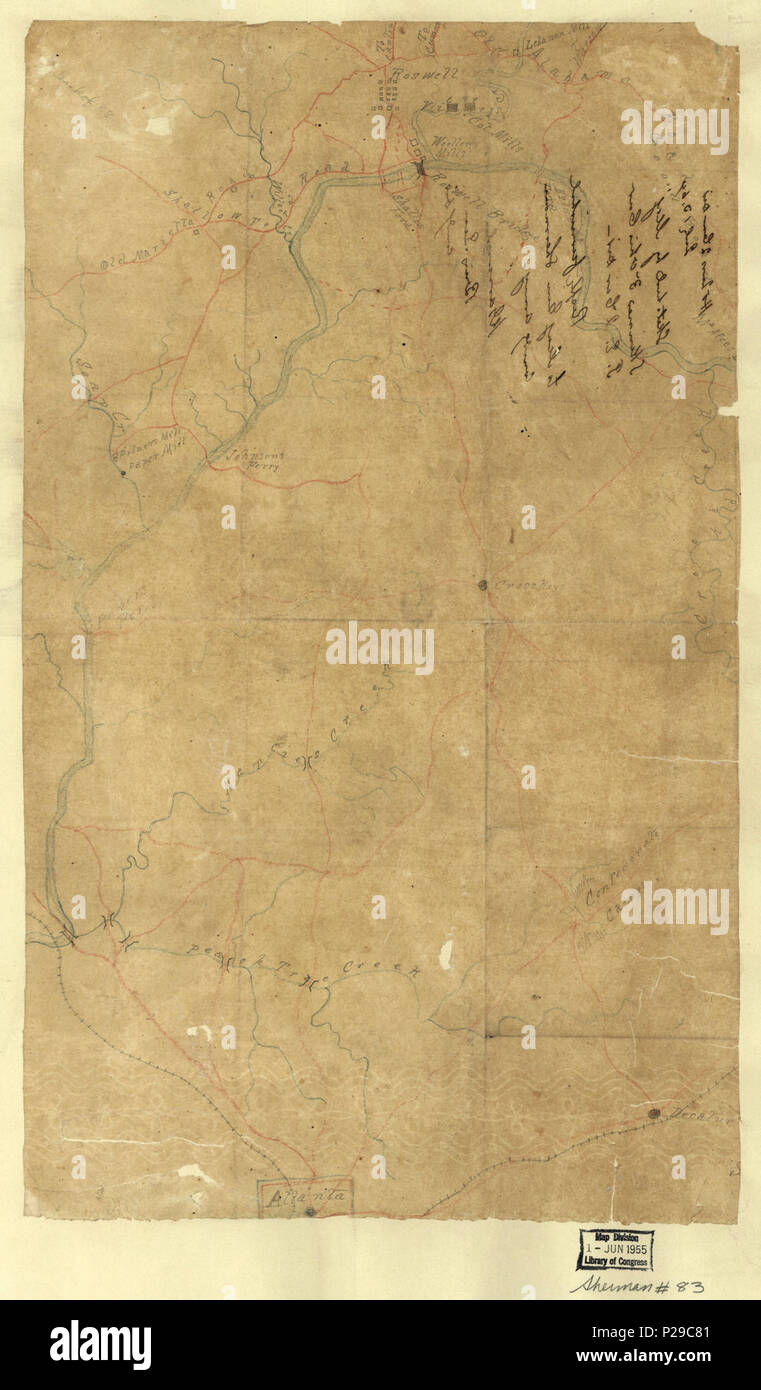 (Map of part of Fulton County, Georgia, from Roswell south to Atlanta ...