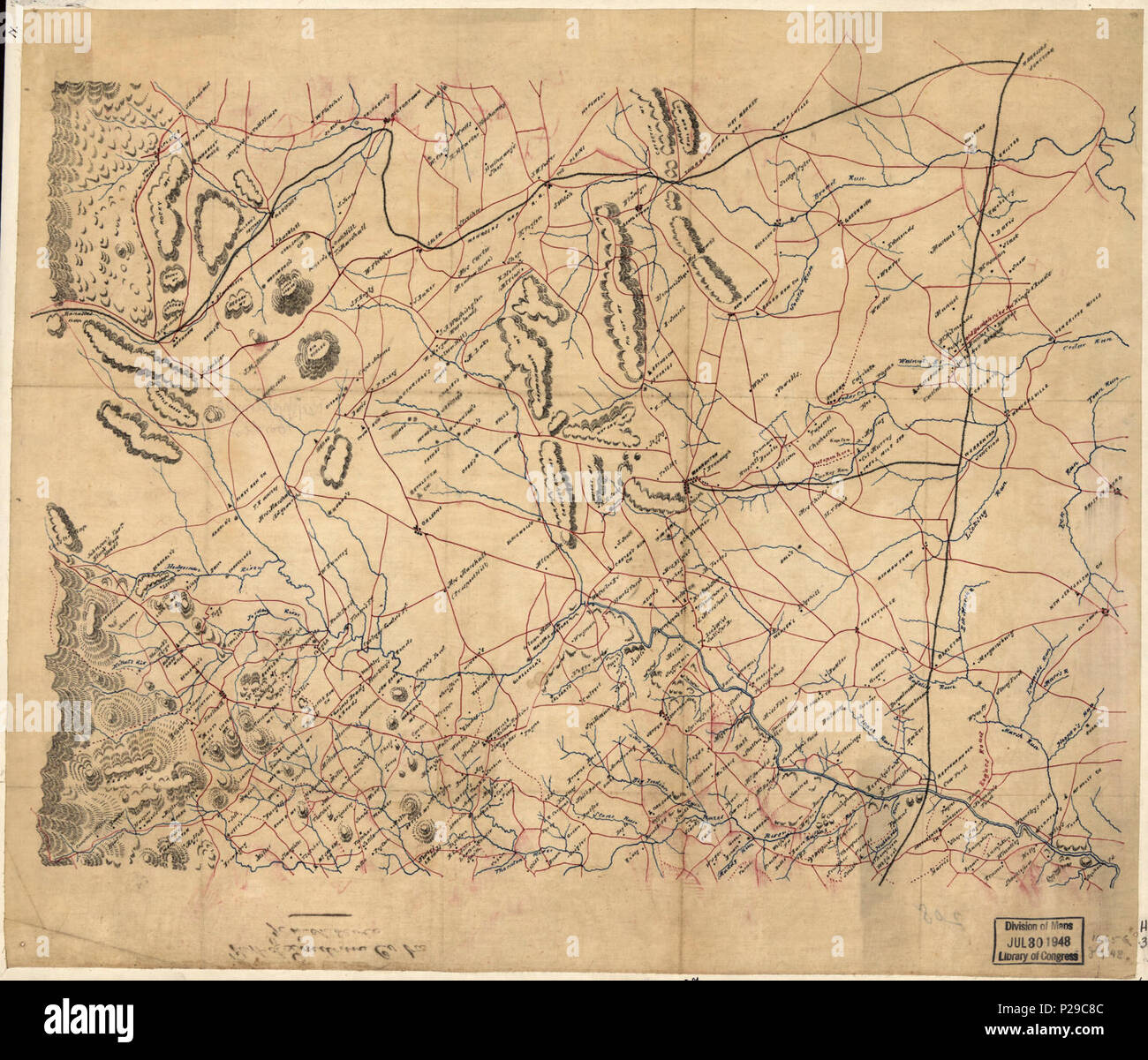 (Map of parts of Fauquier, Prince William, and Rappahannock counties ...
