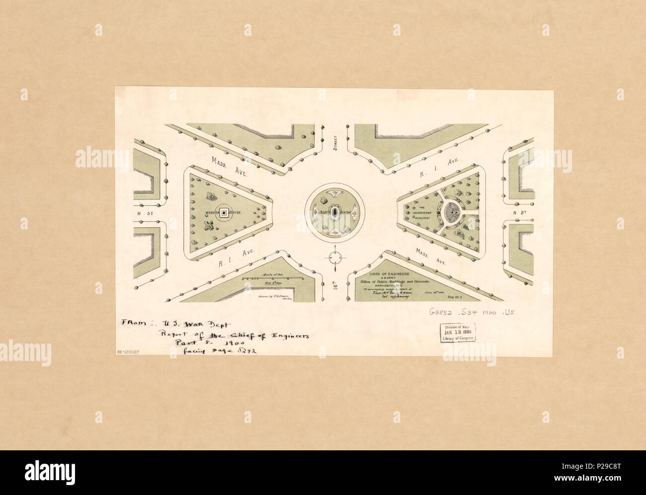 (Map of Scott Circle N.W., Washington D.C., and adjacent parklands) LOC ...