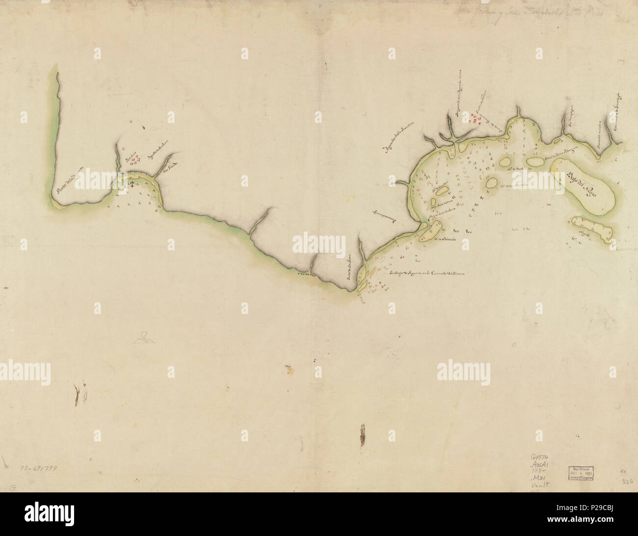 (Map showing coast in the regions of Aguadilla, AC3B1asco, and Mayag ez ...