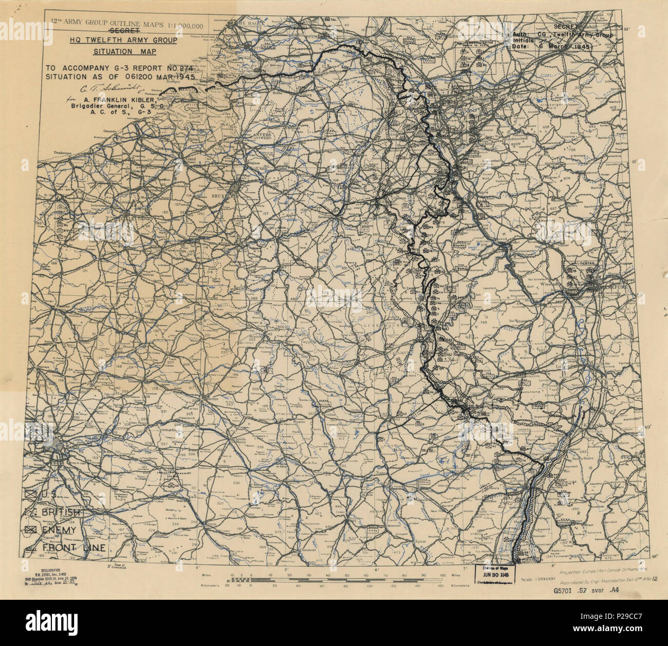 (March 6, 1945), HQ Twelfth Army Group situation map. LOC 2004631894 ...
