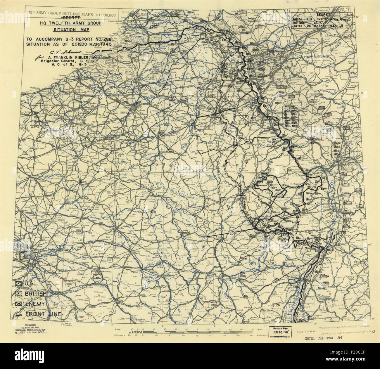 (March 20, 1945), HQ Twelfth Army Group situation map. LOC 2004631910 ...