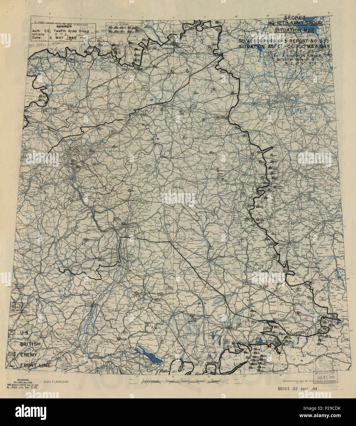 (May 6, 1945), HQ Twelfth Army Group situation map. LOC 2004631957 ...
