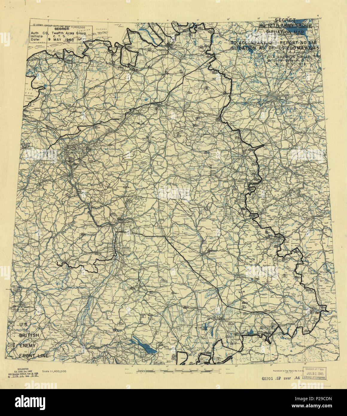 (May 9, 1945), HQ Twelfth Army Group situation map. LOC 2004631960 ...