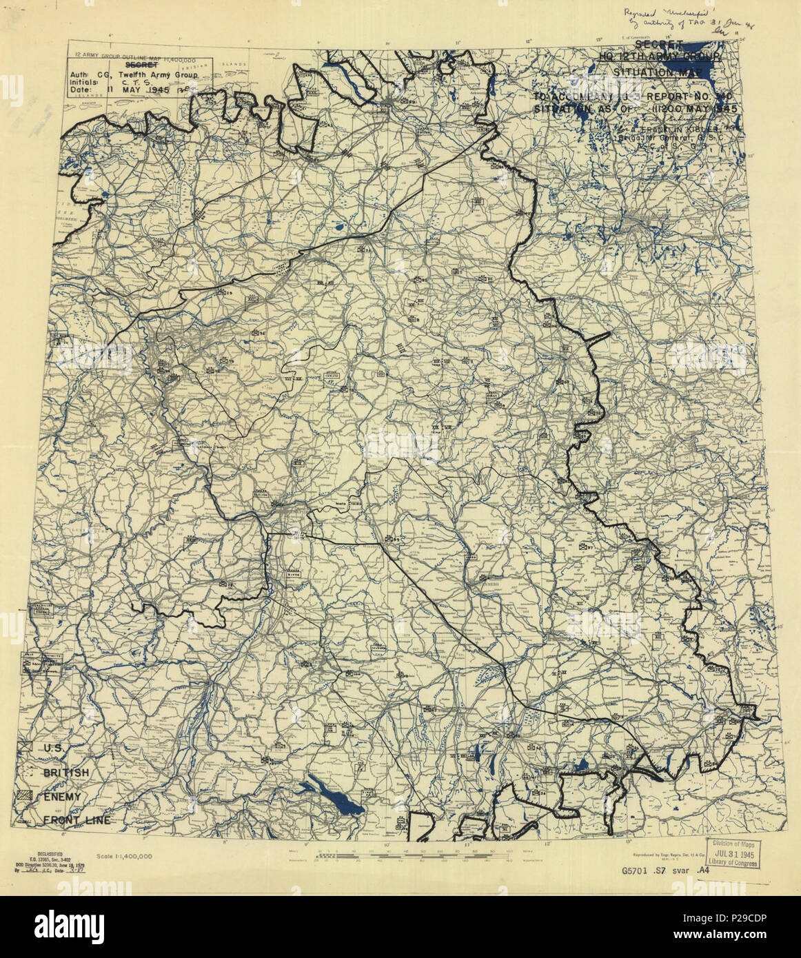 (May 11, 1945), HQ Twelfth Army Group situation map. LOC 2004631962 ...