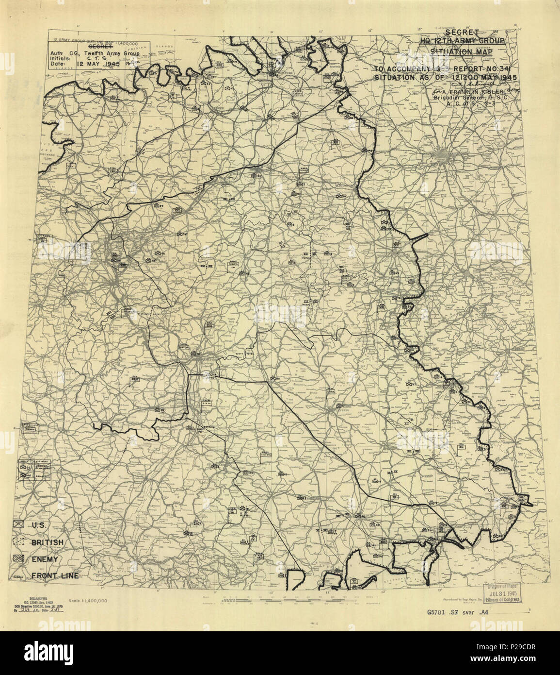(May 12, 1945), HQ Twelfth Army Group situation map. LOC 2004631963 ...