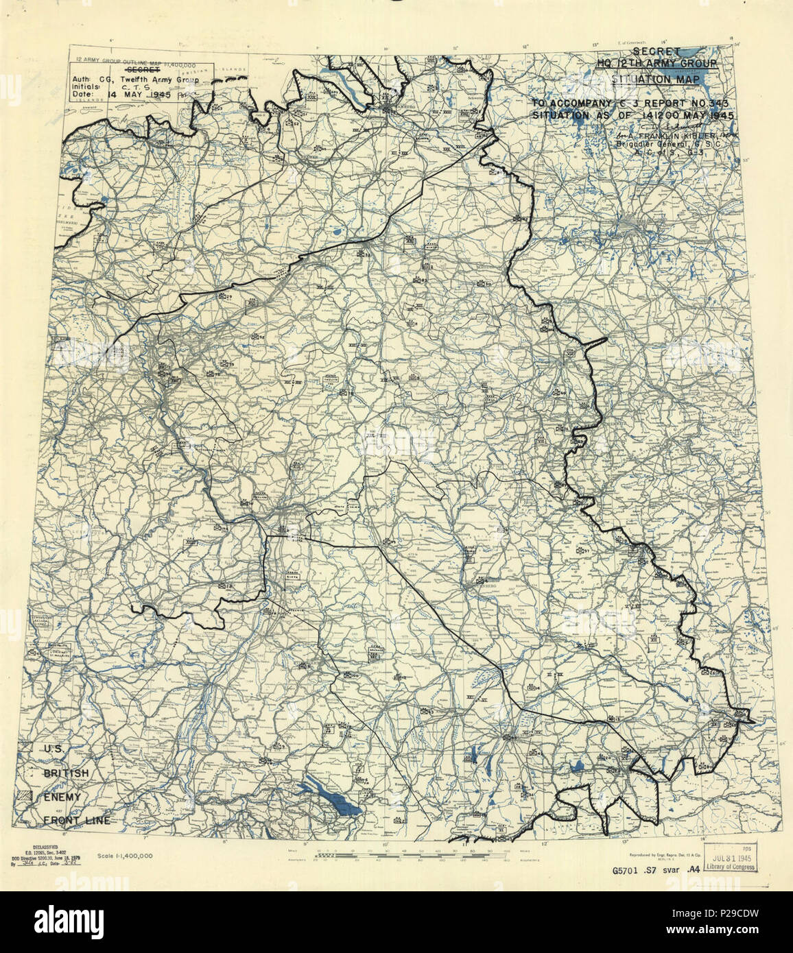 (May 14, 1945), HQ Twelfth Army Group situation map. LOC 2004631965 ...