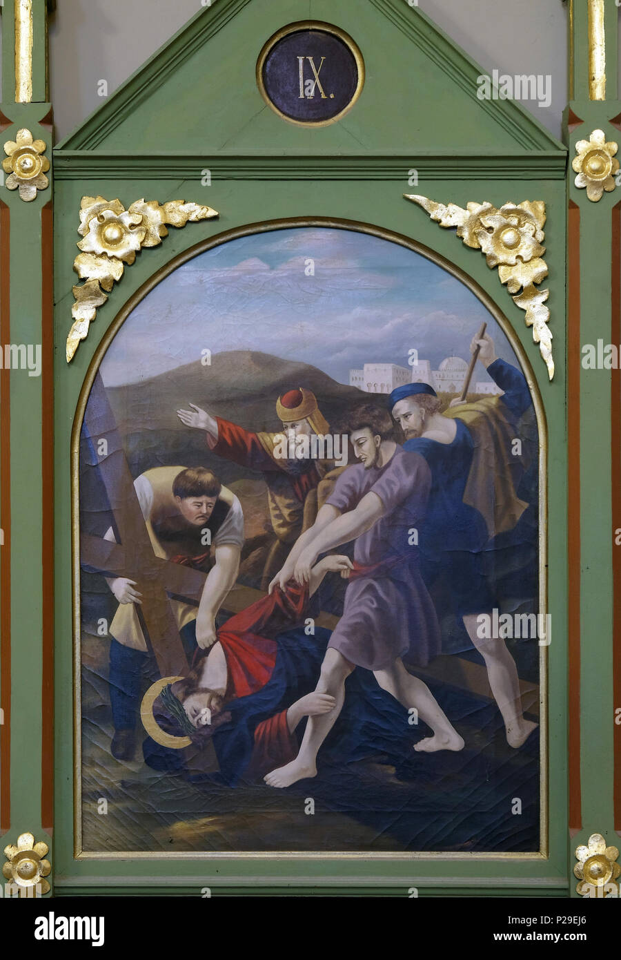 9th Stations of the Cross, Jesus falls the third time, church of Saint ...