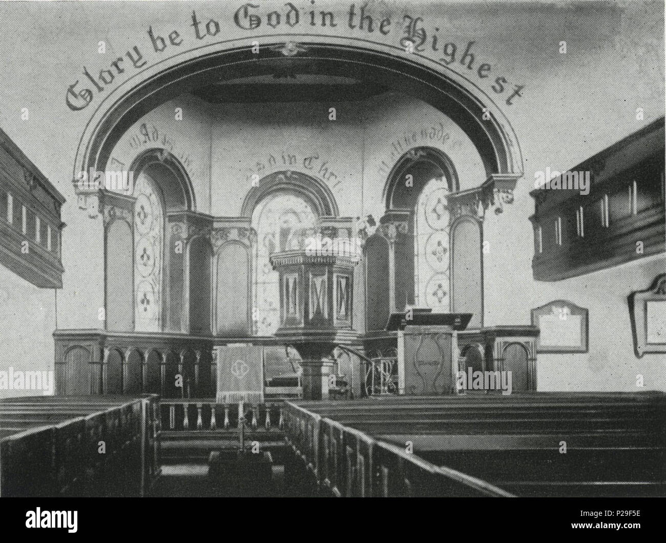 . 1880 image of interior of Old St Matthew's Church, Chapel Allerton ...
