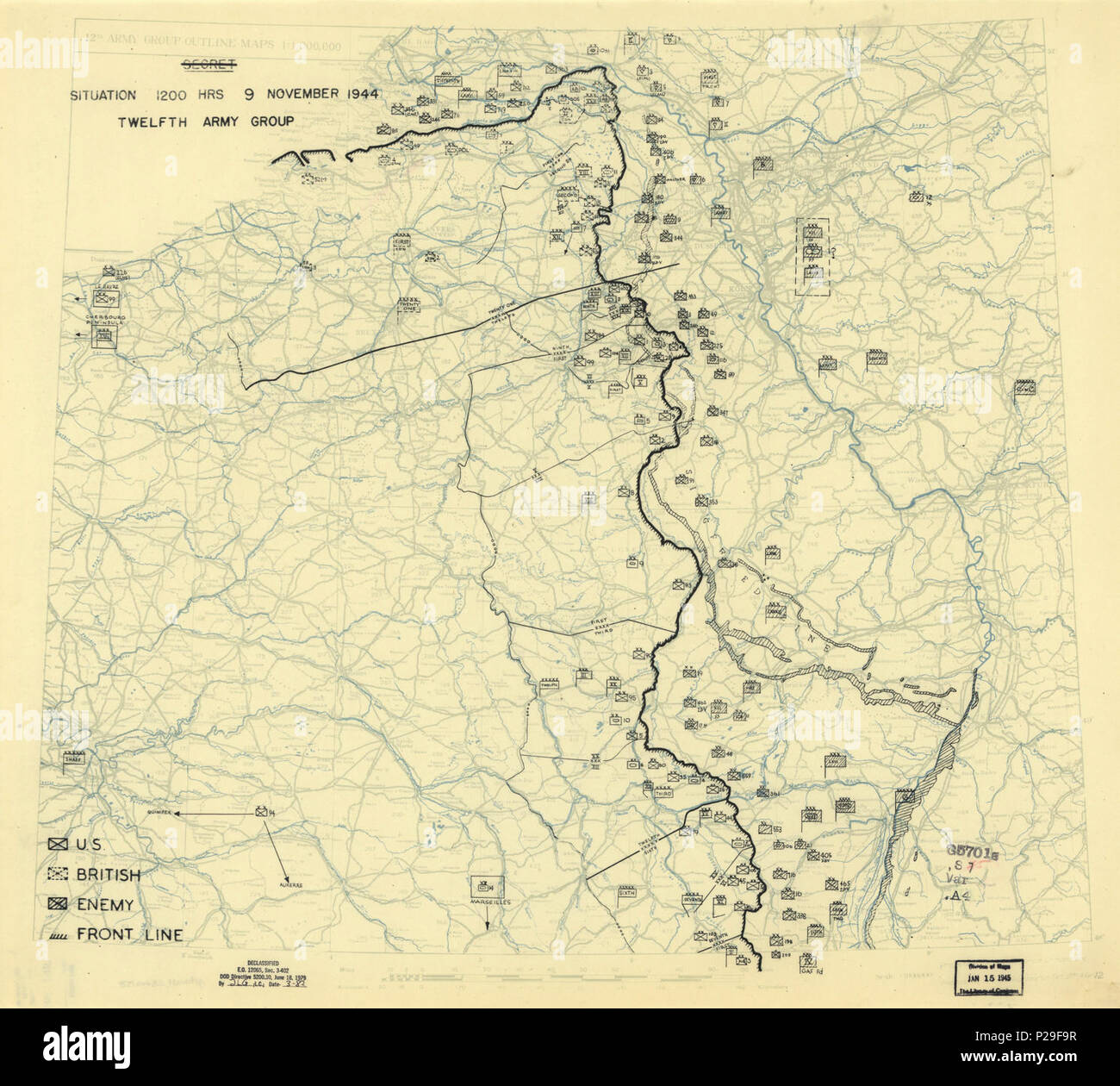 (November 9, 1944), HQ Twelfth Army Group situation map. LOC 2004630250 ...