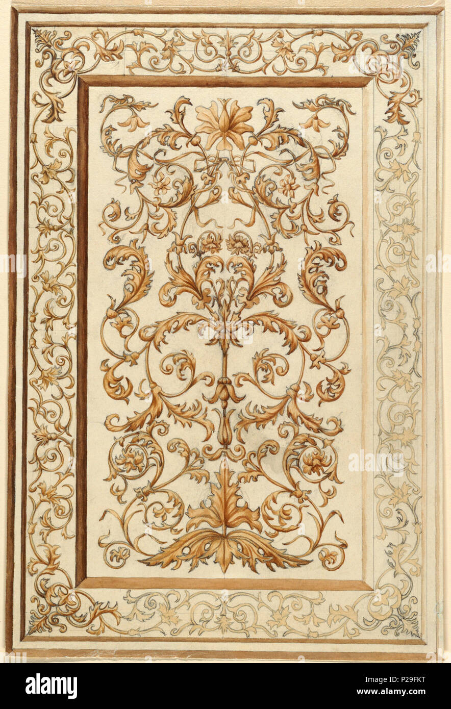 . English: Print, Design for a Panel, ca. 1895 . English: Vertical ...