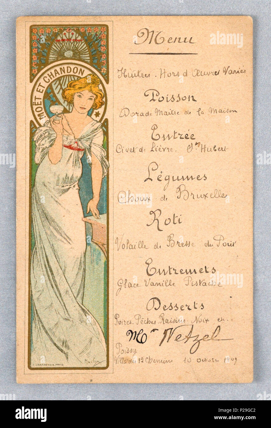 . English: Print, Menu card, ca. 1900 . English: Standing female ...