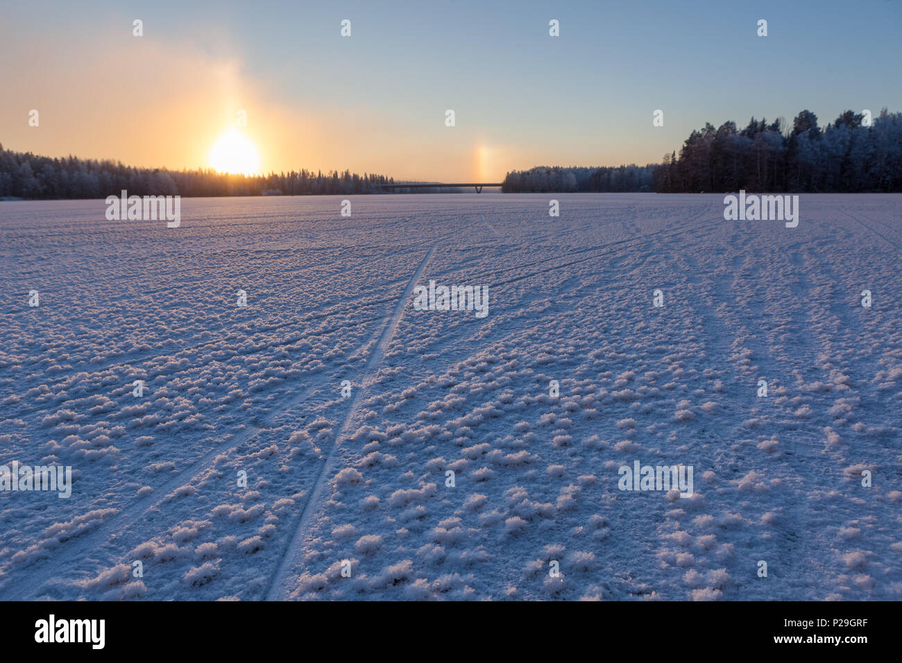 Snow ice crystal formation on ice surface Stock Photo - Alamy