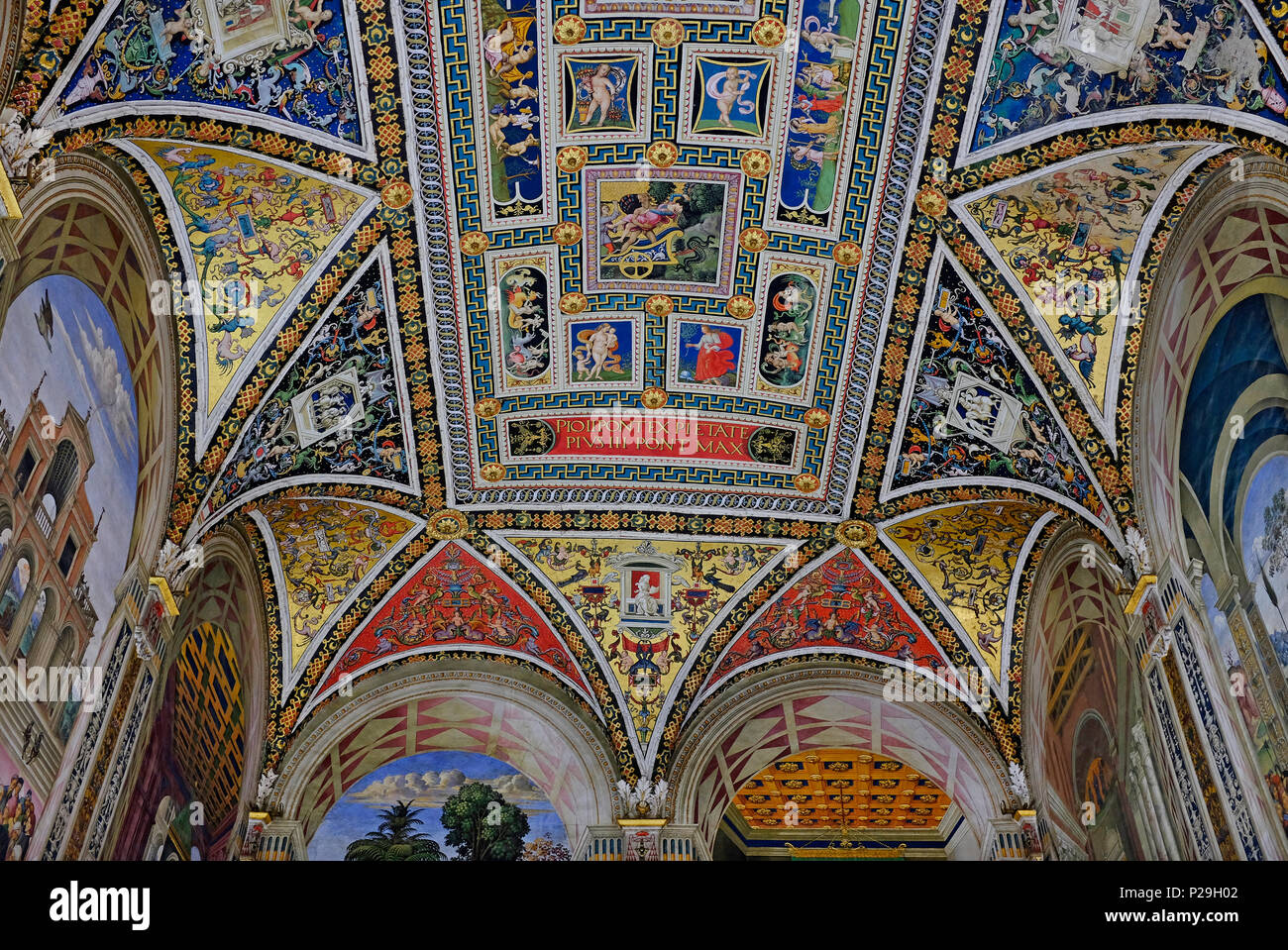 biblioteca piccolomini library, siena, tuscany, italy Stock Photo - Alamy