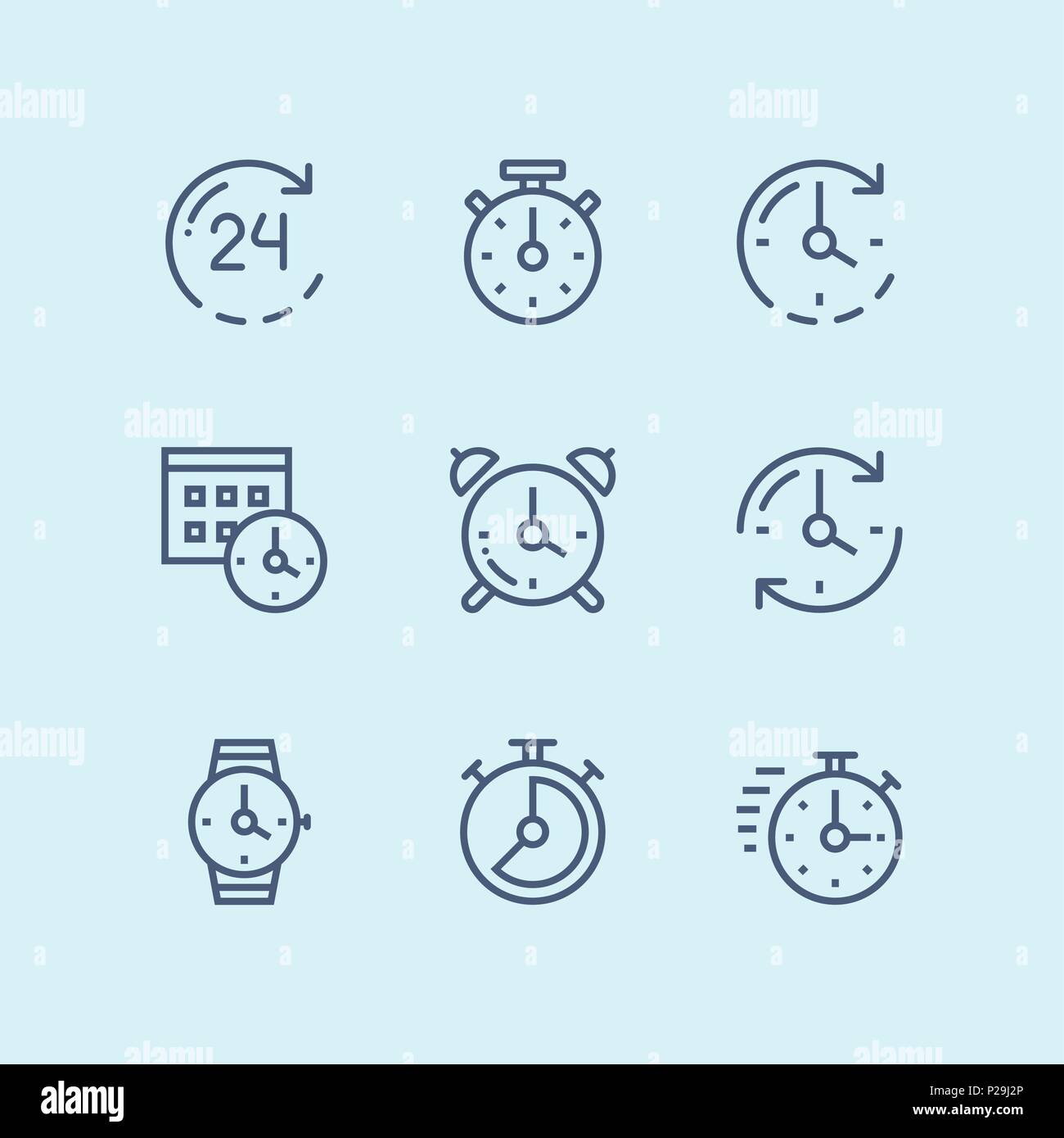 Calendar with stopwatch Stock Vector Images - Alamy