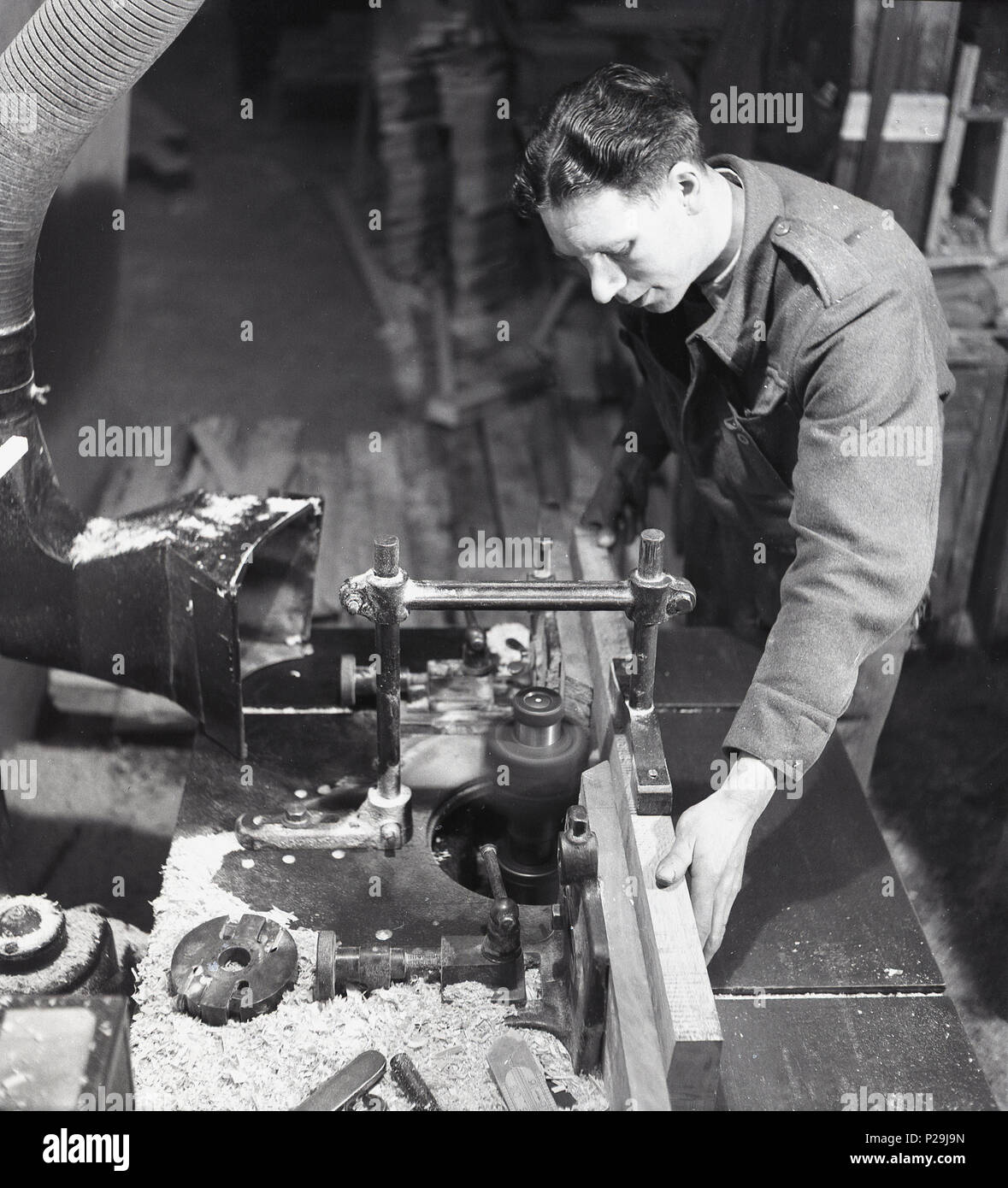1950s historical male carpenter using hi-res stock photography and ...