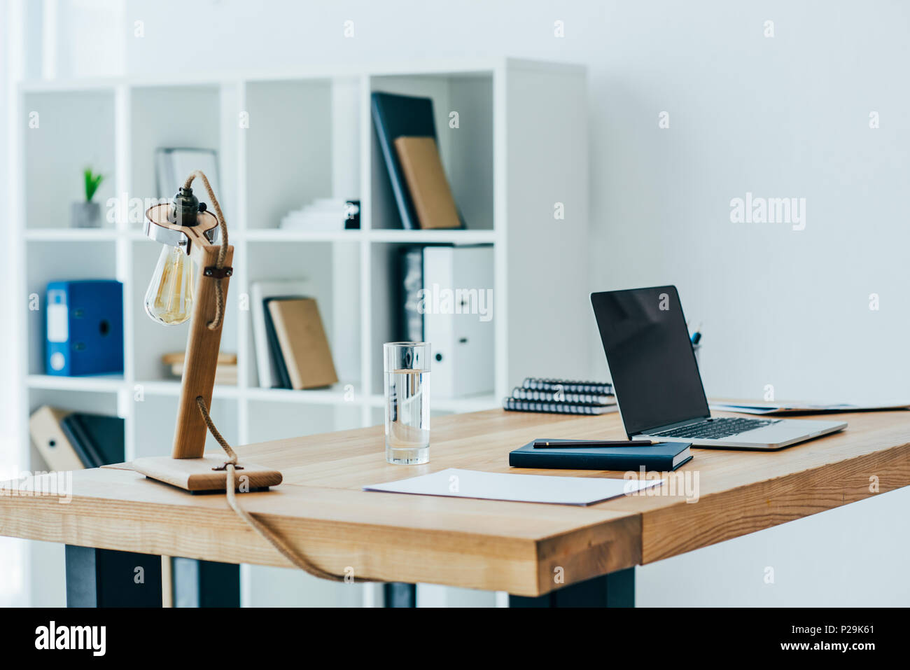 interior of modern office with stylish table lamp Stock Photo - Alamy