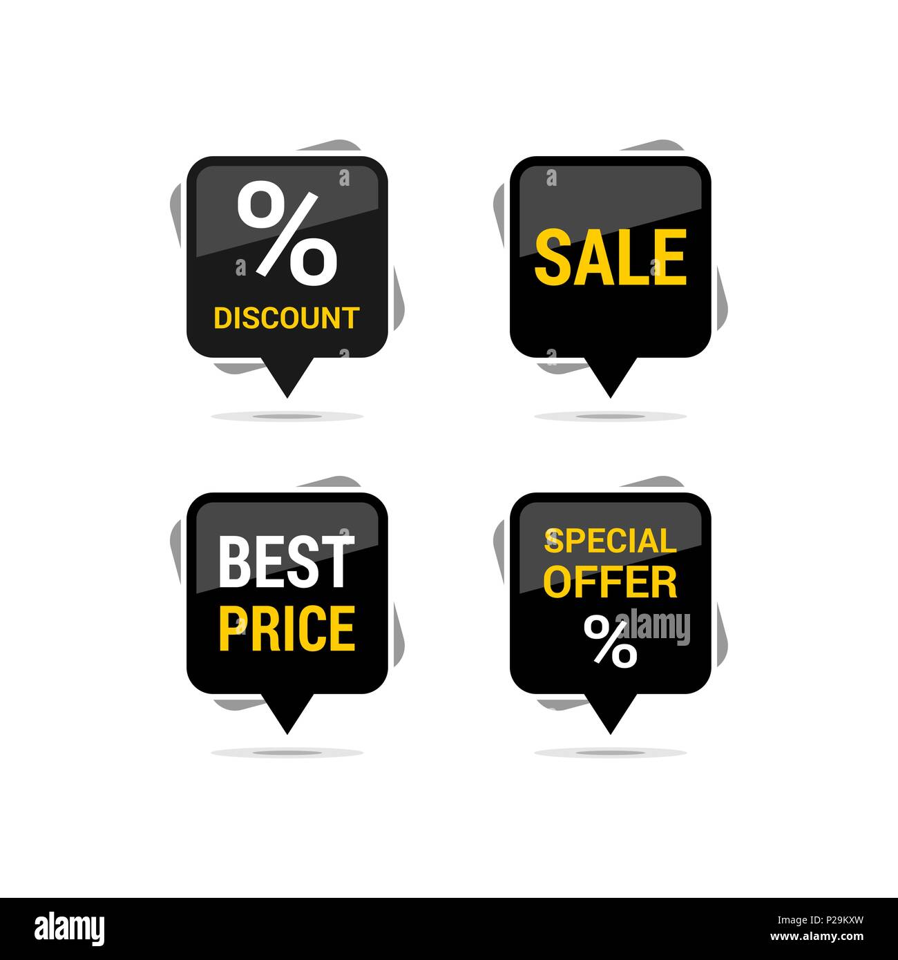 Sale discount square icons. Special offer price signs. Discount, best ...