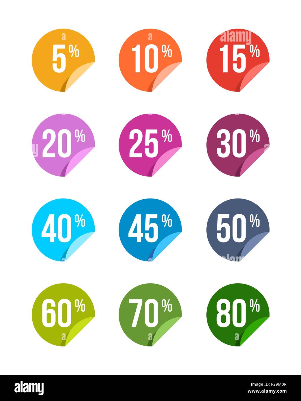 Set of sale off stickers colored badges tag discount symbol retail sign ...