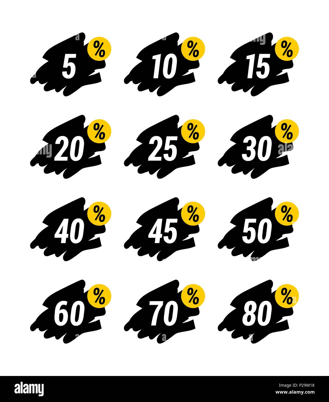 Special black and yellow handdraw offer sale tag discount symbol retail ...