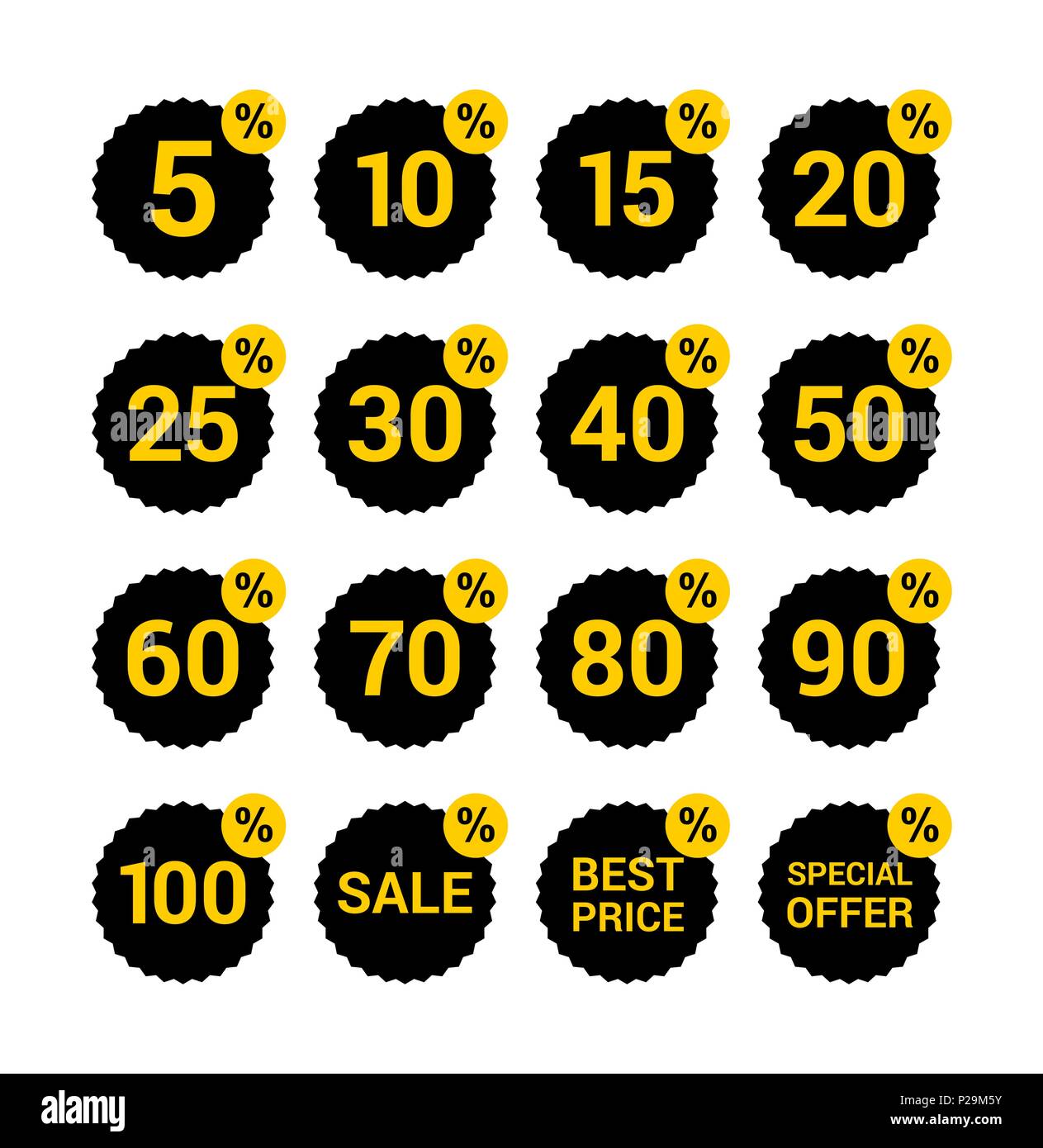Special black and yellow offer black friday sale tag discount symbol ...