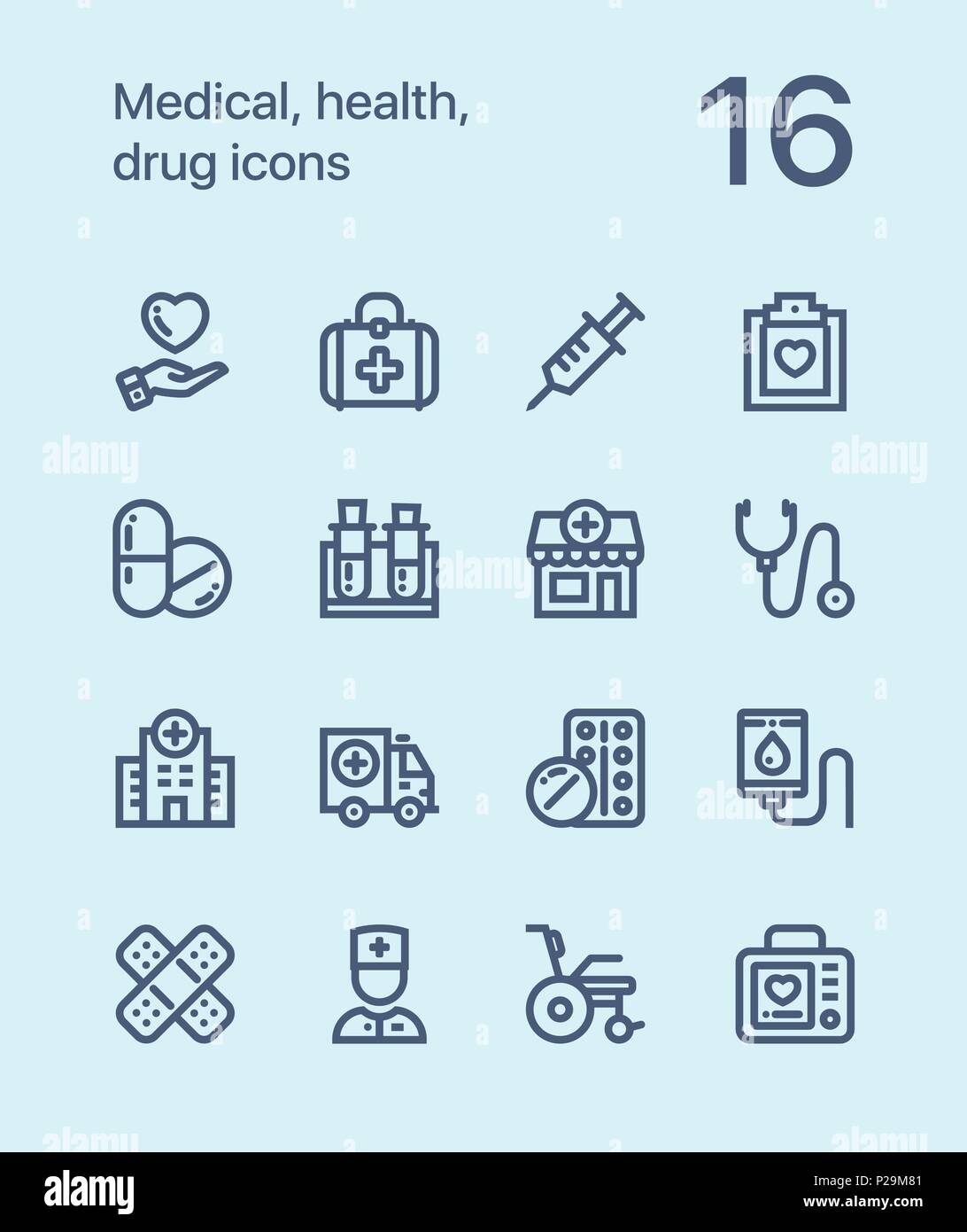 Outline Medical, health, drug icons for web and mobile design pack 1 ...