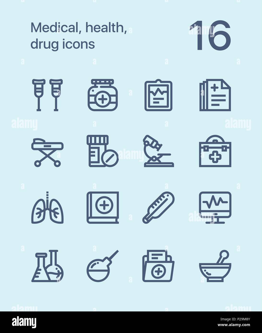 Outline Medical, health, drug icons for web and mobile design pack 2 ...