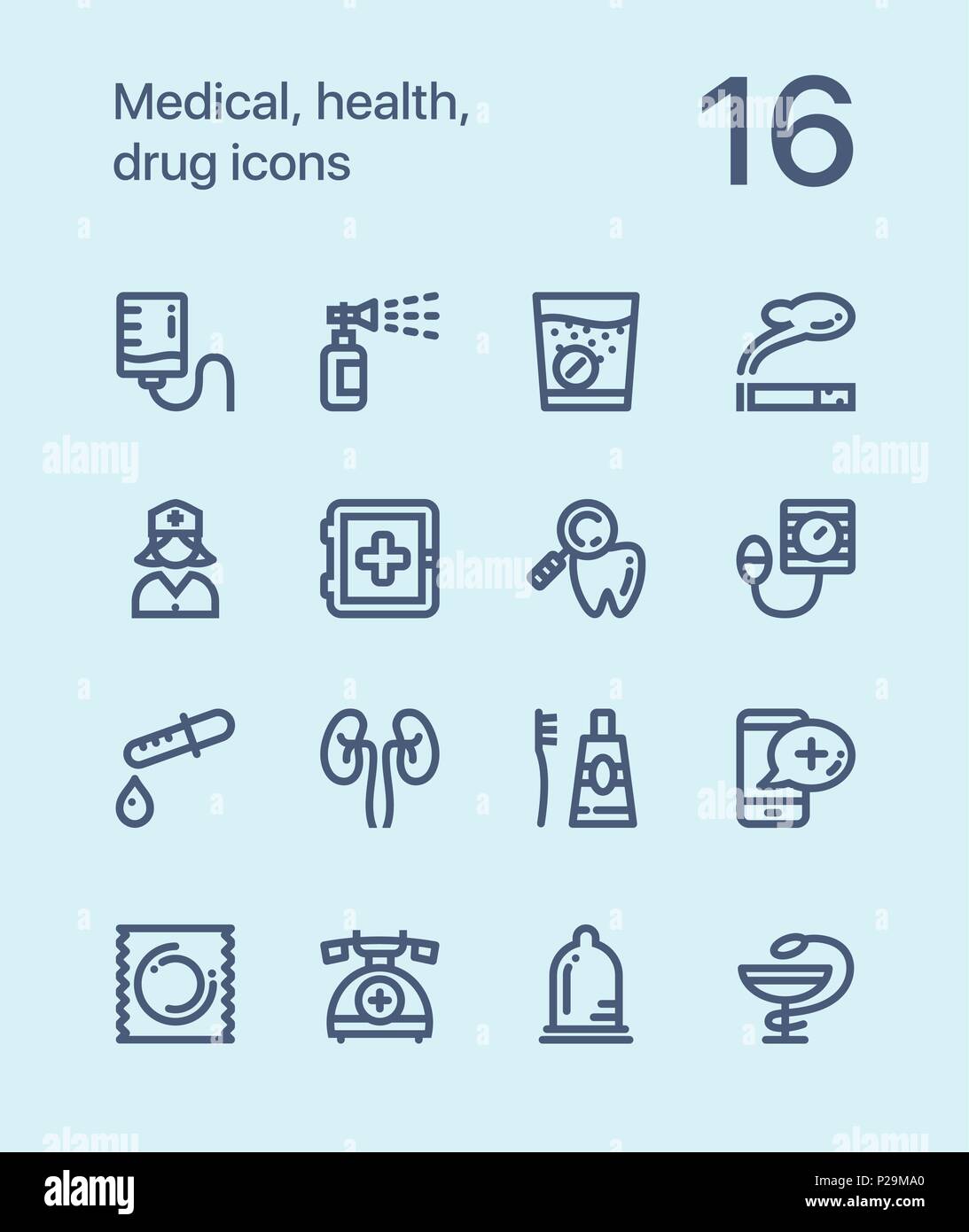 Outline Medical, health, drug icons for web and mobile design pack 3 ...