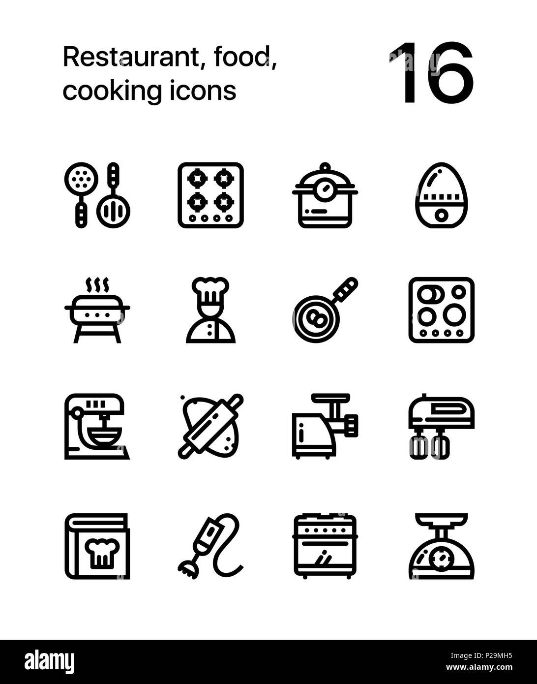 Restaurant, food, cooking icons for web and mobile design pack 3 Stock ...