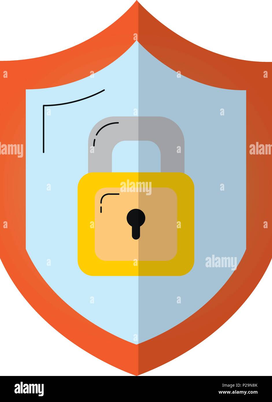 security shield and padlock protection symbol Stock Vector Image & Art ...