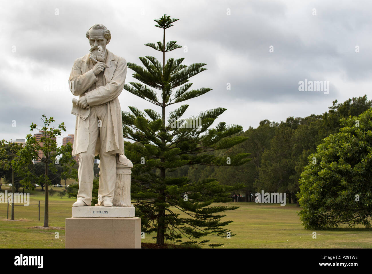 A statue of Charles Dickens in Sydney's Centennial Park, one of only ...