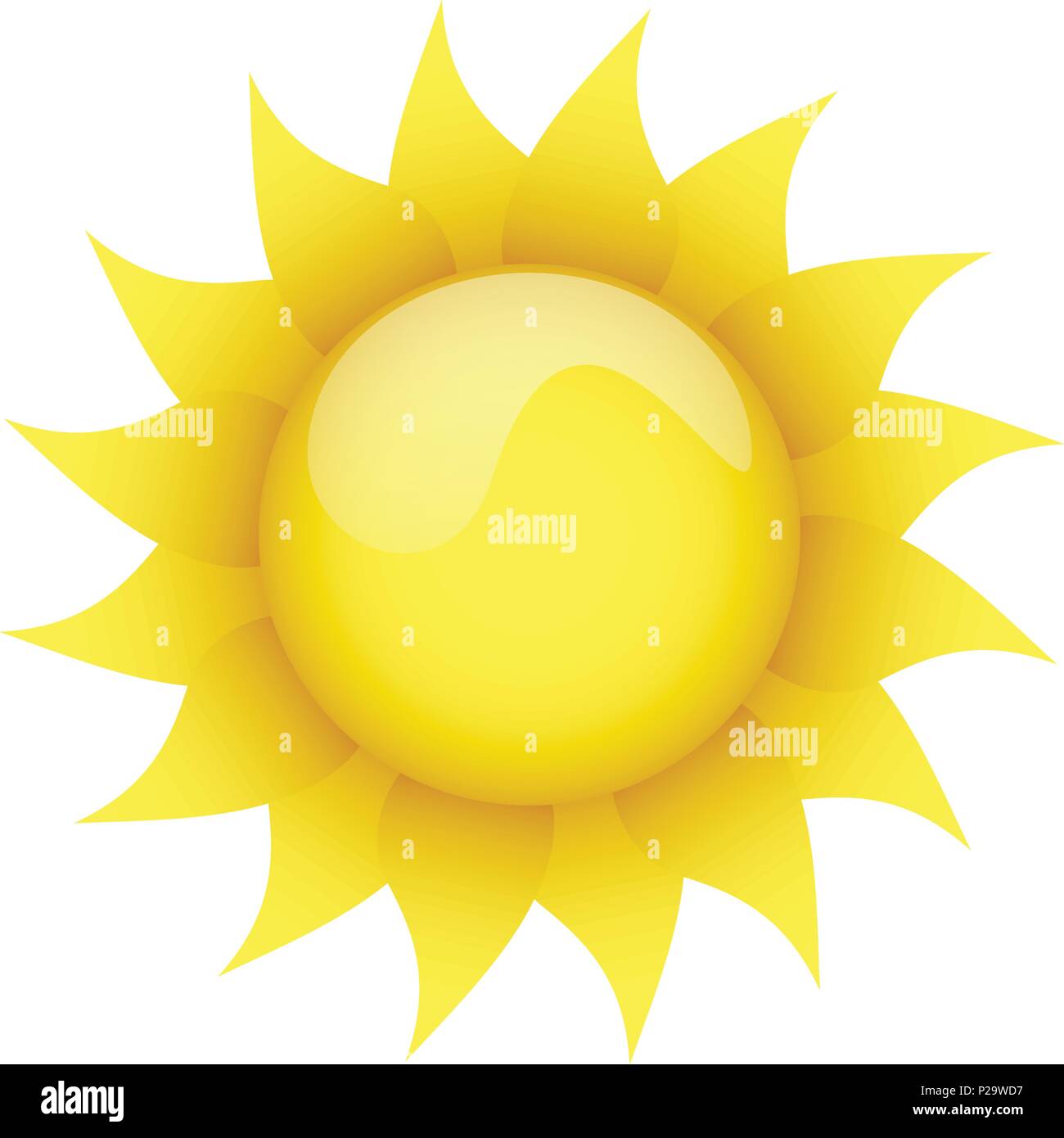 yellow sun on a white background isolated Stock Vector Image & Art - Alamy