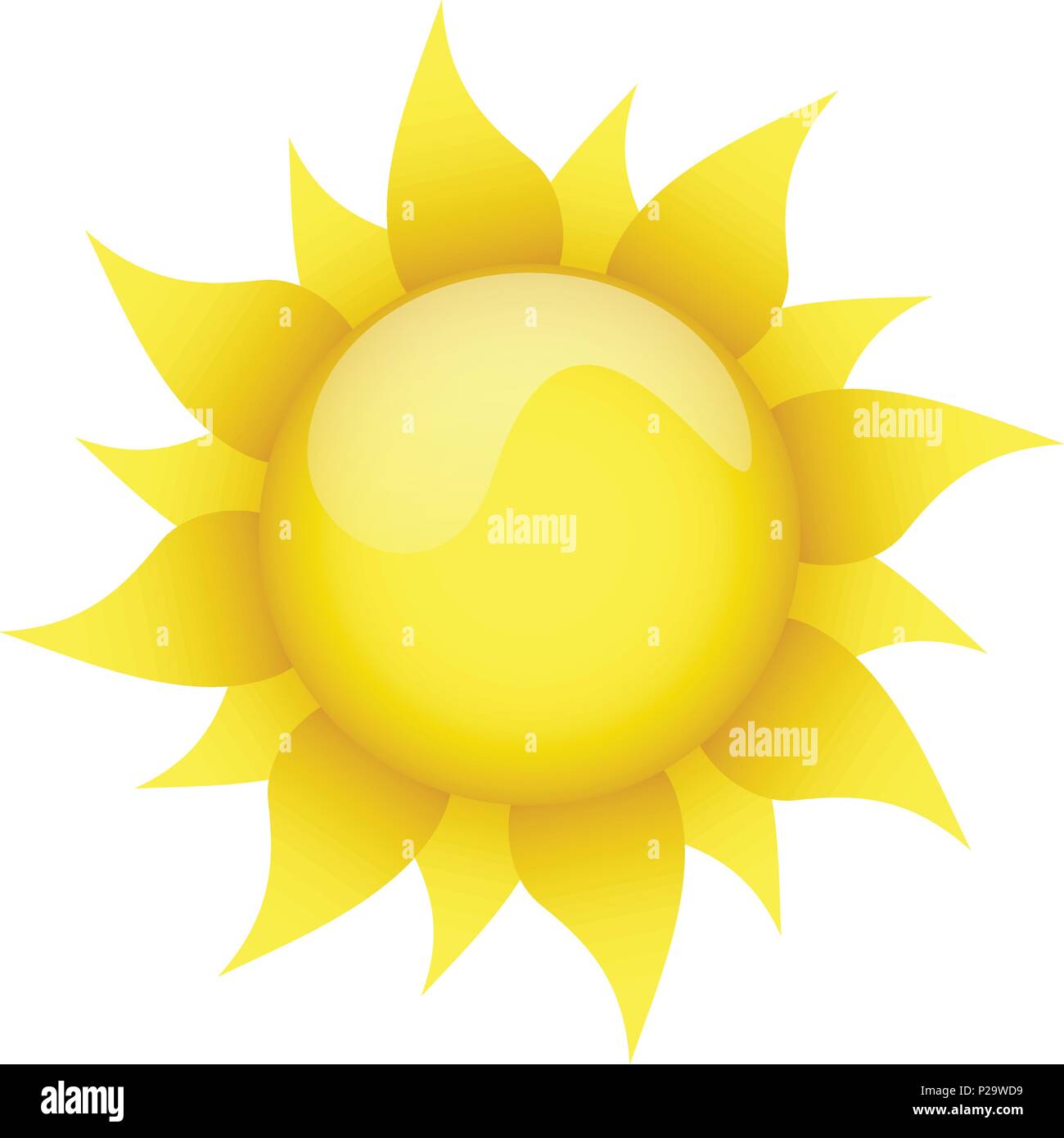 yellow sun on a white background isolated Stock Vector Image & Art - Alamy