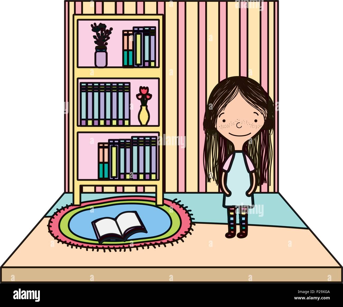 Organized Girl Cartoon