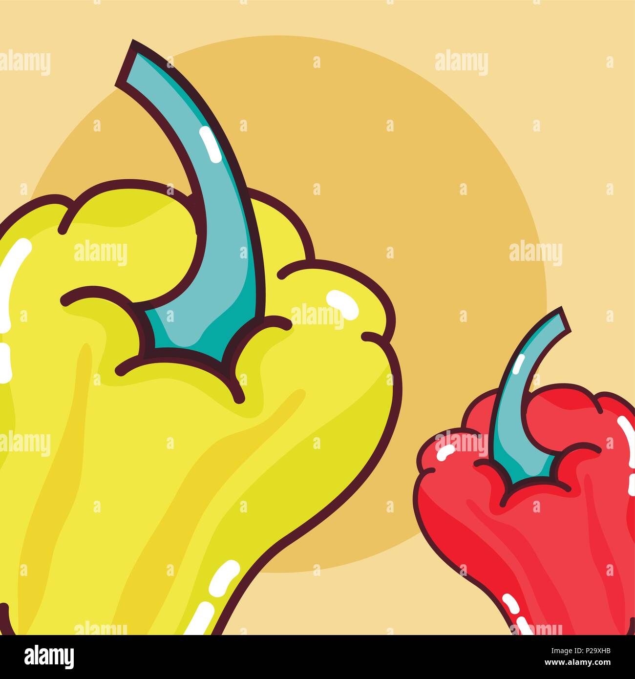 Peppers vegetables cartoons Stock Vector Image & Art - Alamy