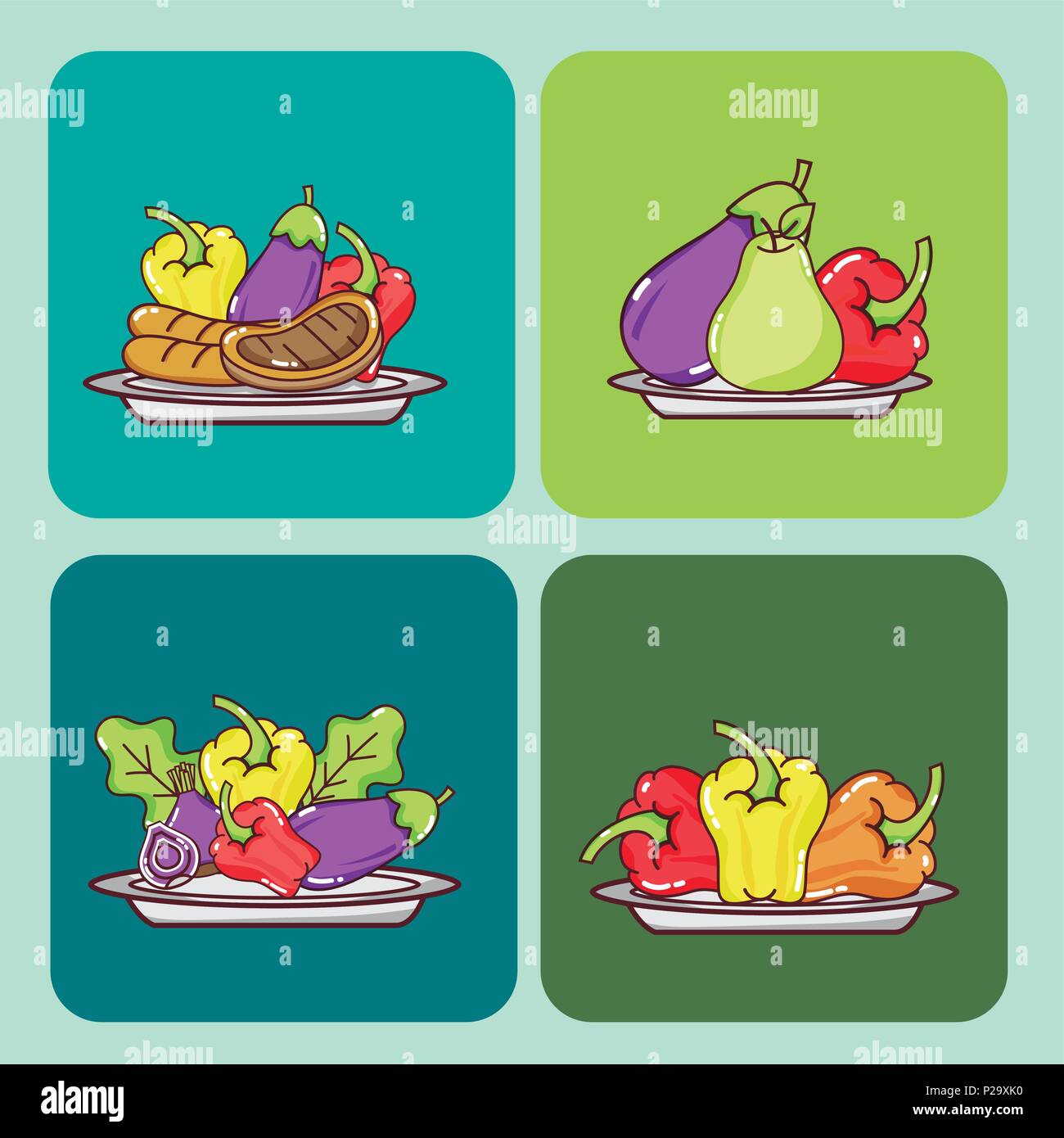 Set of food icons Stock Vector Image & Art - Alamy