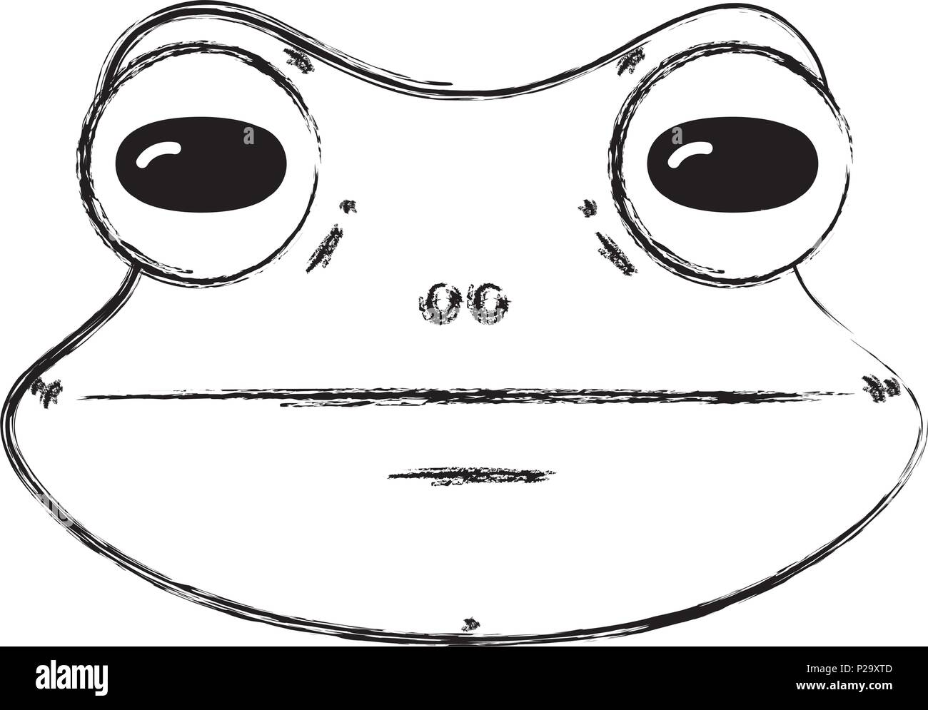 grunge cute frog head wild animal Stock Vector Image & Art - Alamy