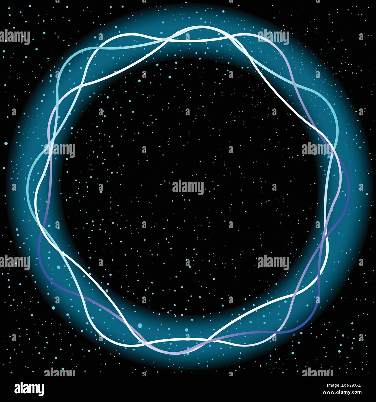 A shocking blue circle wave background with dots of electric blue ...