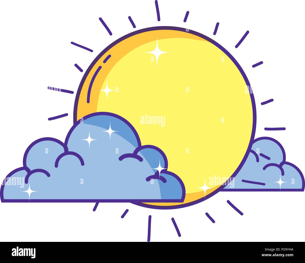 shine sun ray with clouds weather Stock Vector Image & Art - Alamy