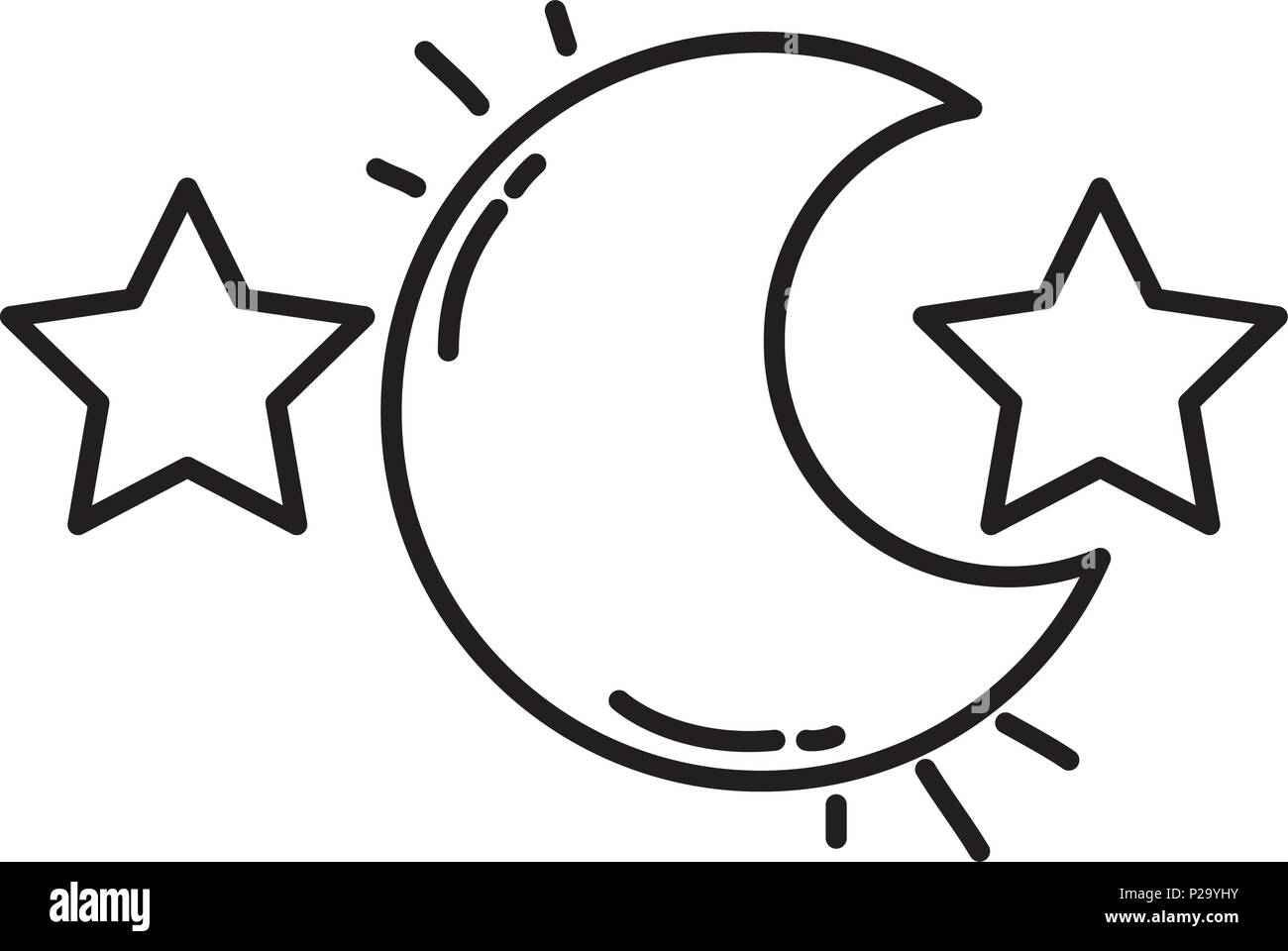 Moon line icon surface Cut Out Stock Images & Pictures - Alamy