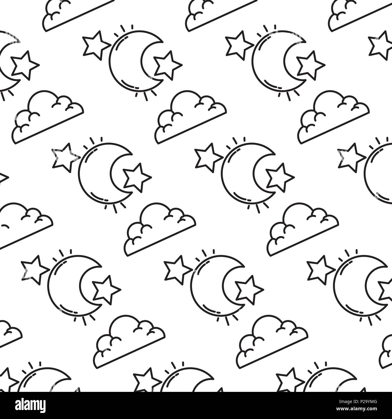 Full moon line cloud Black and White Stock Photos & Images - Alamy