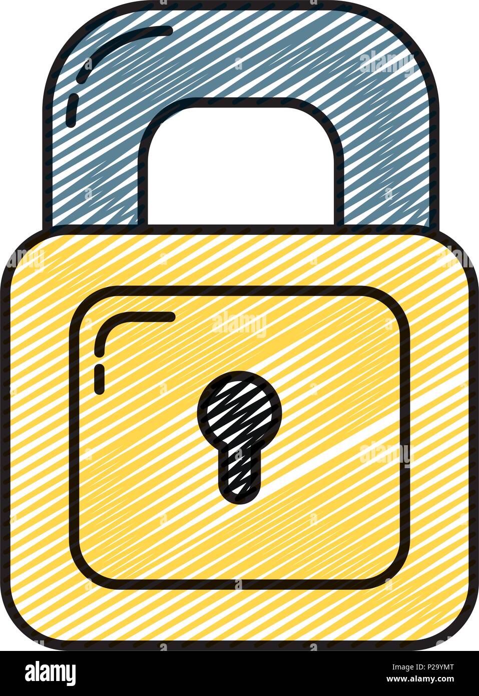 doodle security padlock object and protect element Stock Vector Image ...