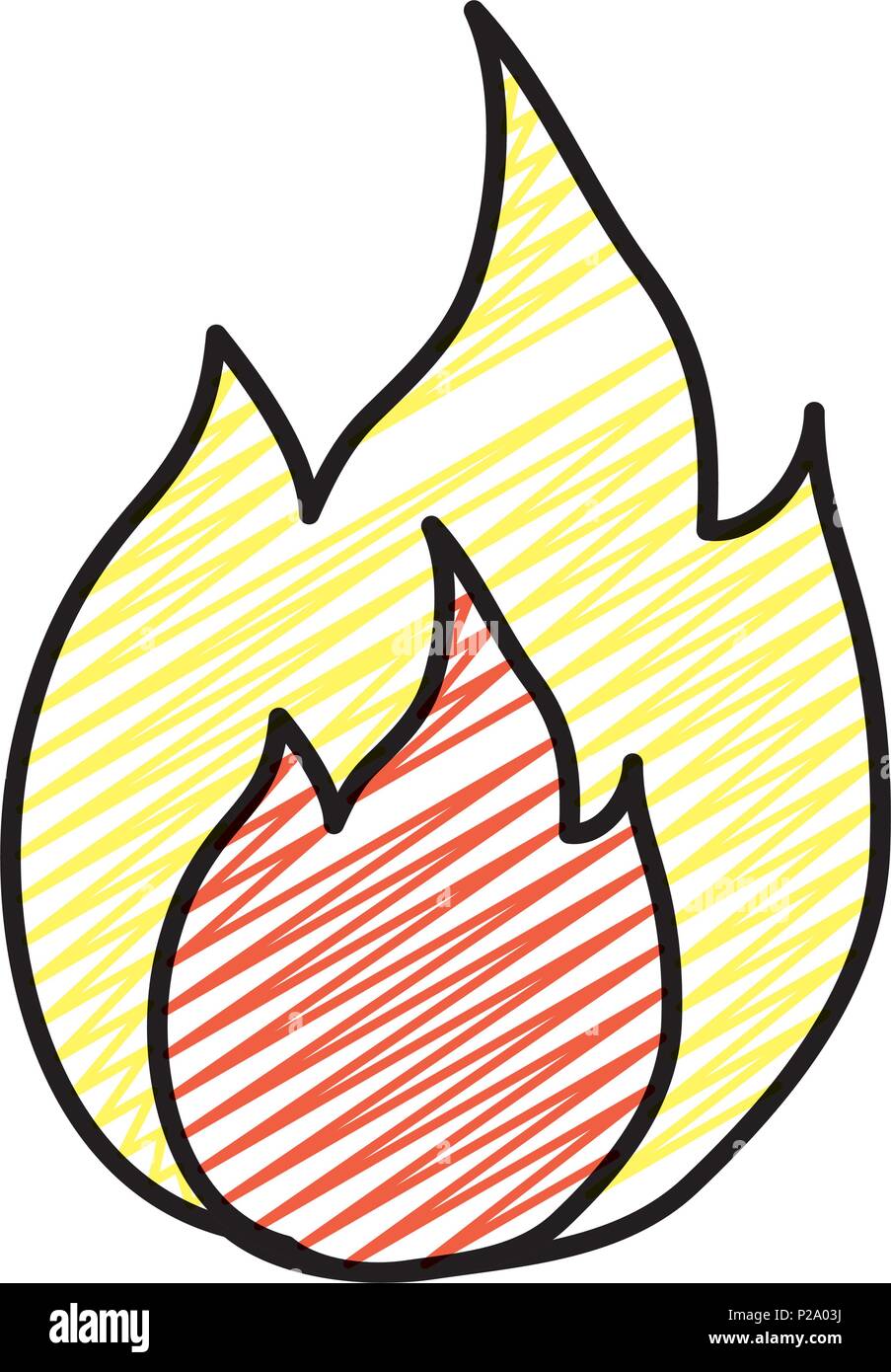 doodle hot fire danger flame design Stock Vector Image & Art - Alamy