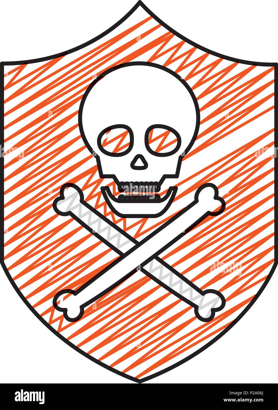 doodle shield danger skull death symbol Stock Vector Image & Art - Alamy