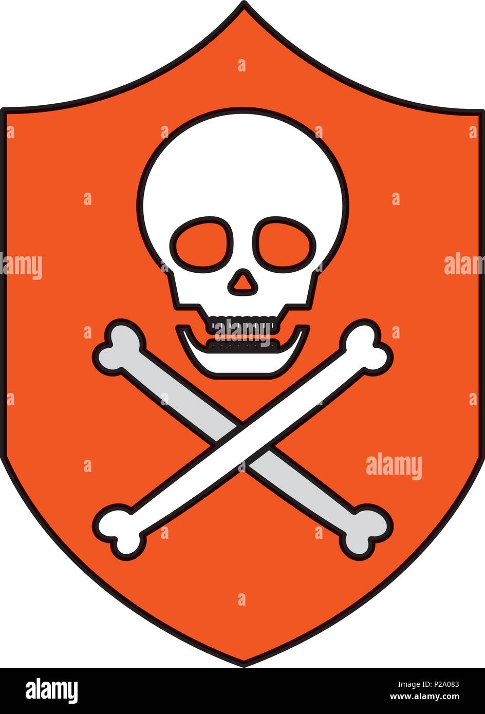 color shield danger skull death symbol Stock Vector Image & Art - Alamy