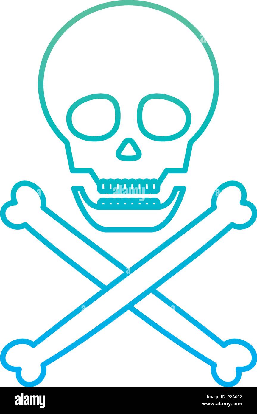 degraded line danger skull warning death symbol Stock Vector Image ...