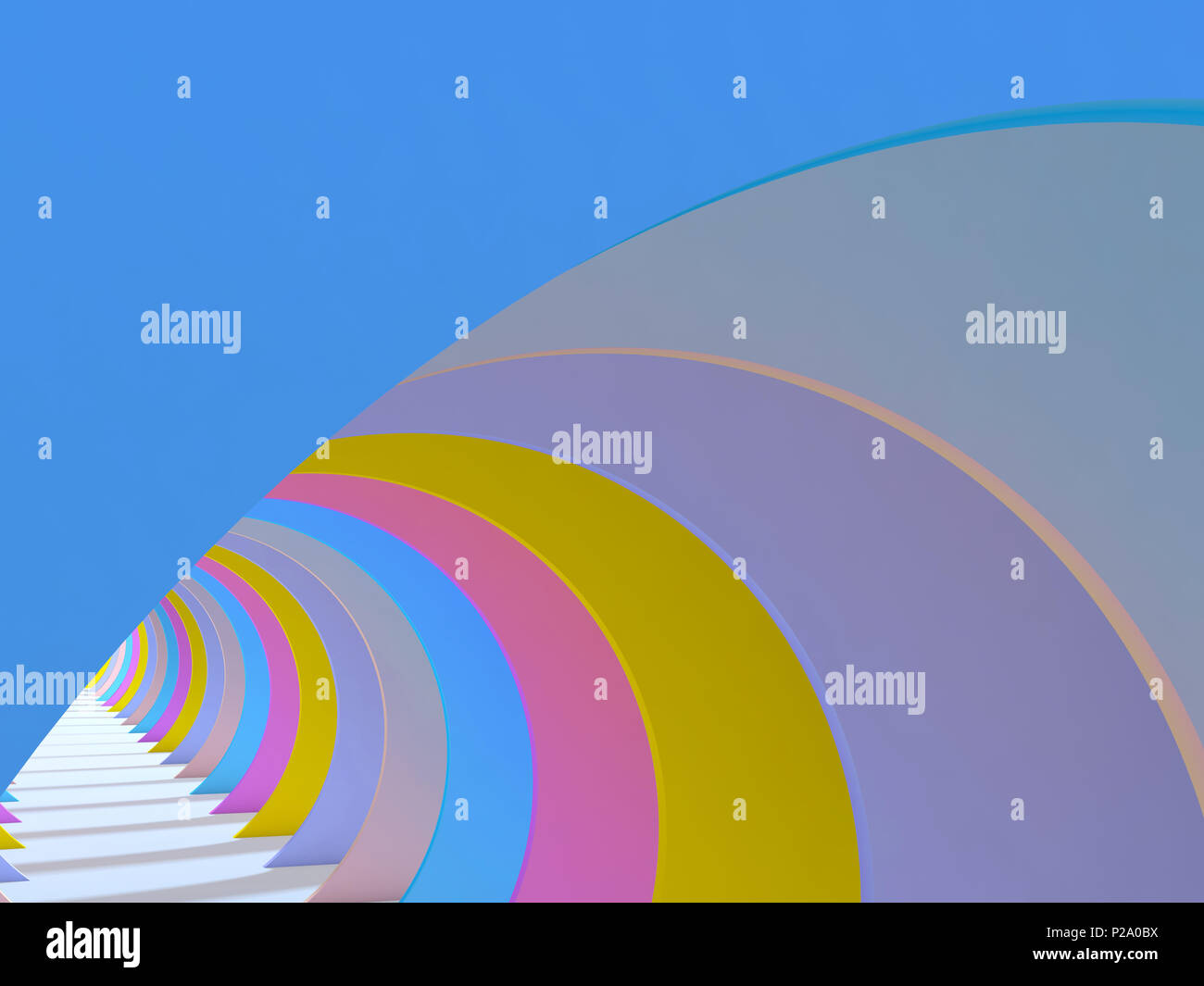 Abstract colorful tunnel with perspective. 3d illustration Stock Photo ...